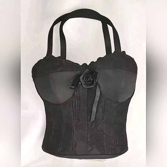 Sonoma | Bags | Vintage Y2k Sonoma Black Lace Bustier Corset Handbag ...